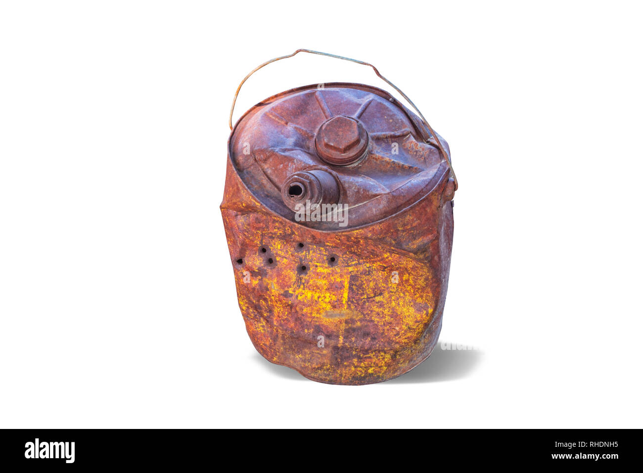 Antique Bullet Riddled Oil Can Stock Photo - Alamy