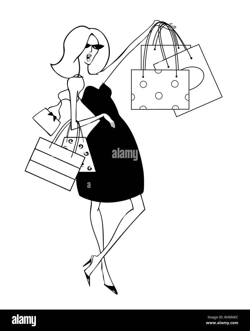 Shopping in chic Black and White Stock Photos & Images - Alamy