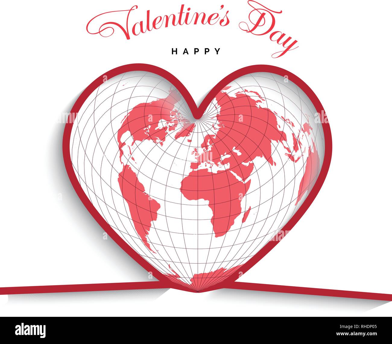 World globe with hearts. Valentines day Stock Vector Image & Art - Alamy