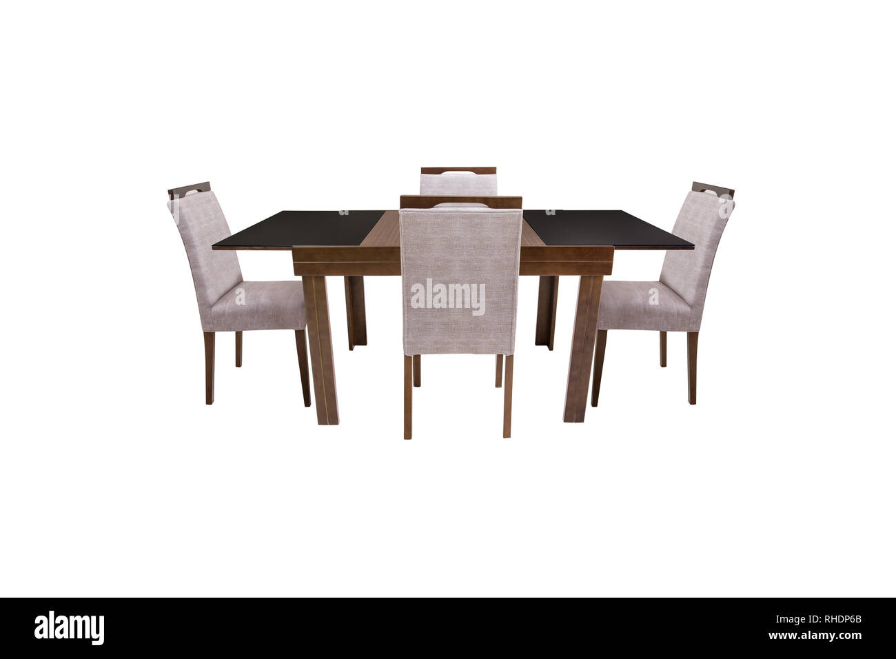 Empty dining table with chairs Cut Out Stock Images & Pictures - Alamy
