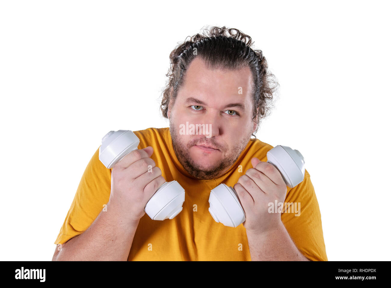Overweight Male Exercising Gym High Resolution Stock Photography and ...