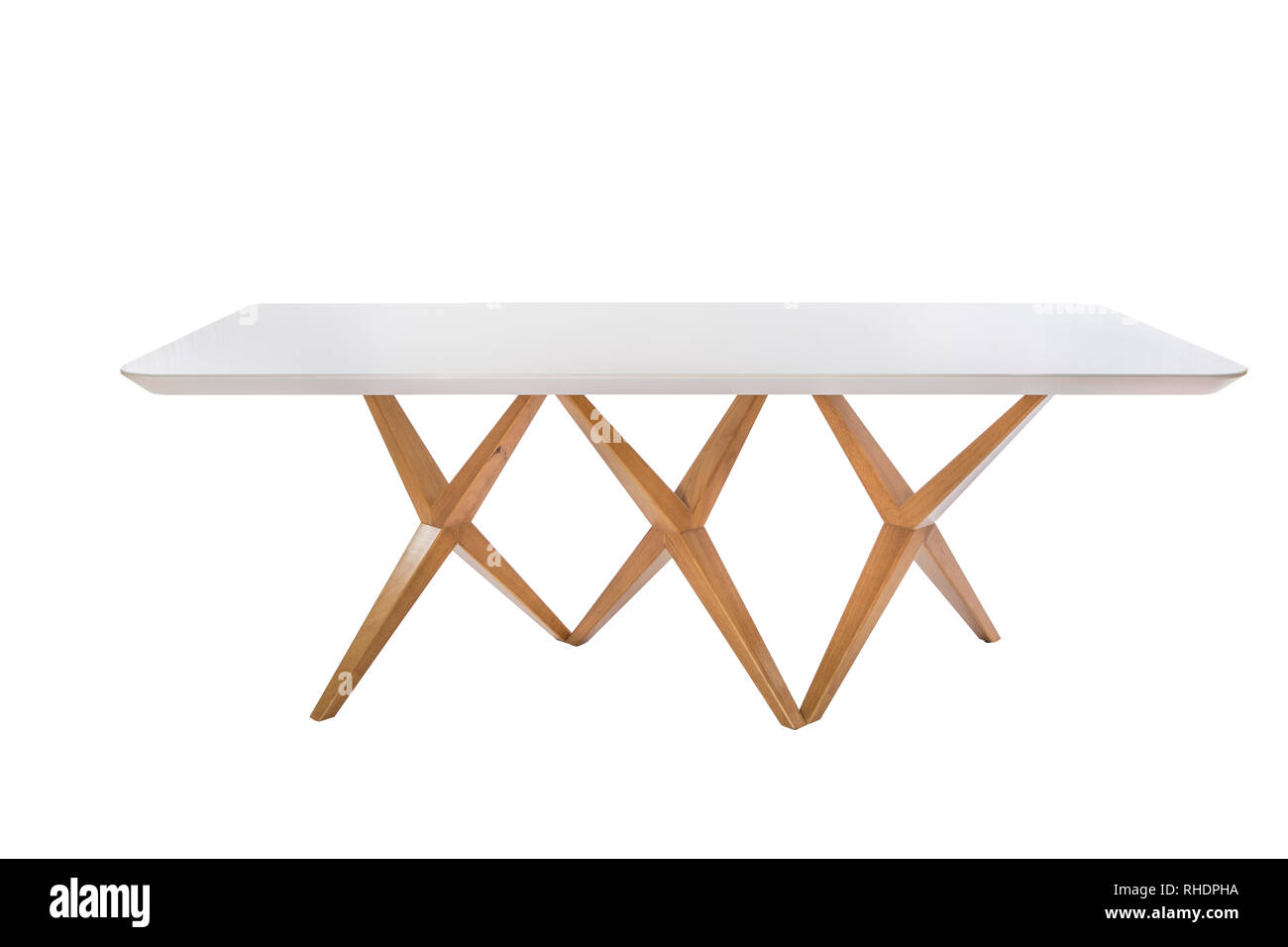 Modern big table isolated on white background Stock Photo - Alamy