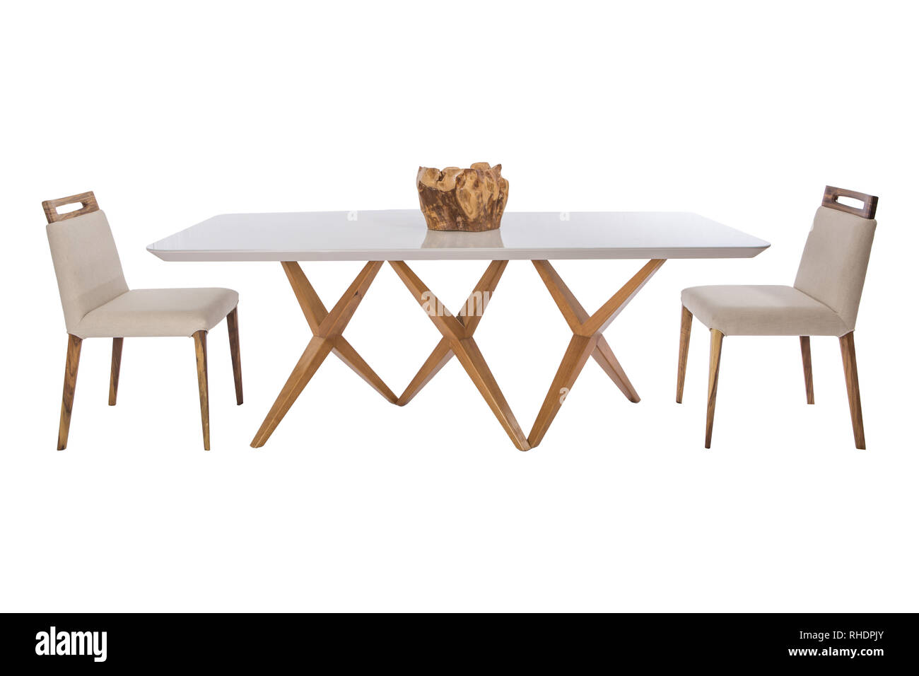 Modern big table isolated on white background Stock Photo - Alamy