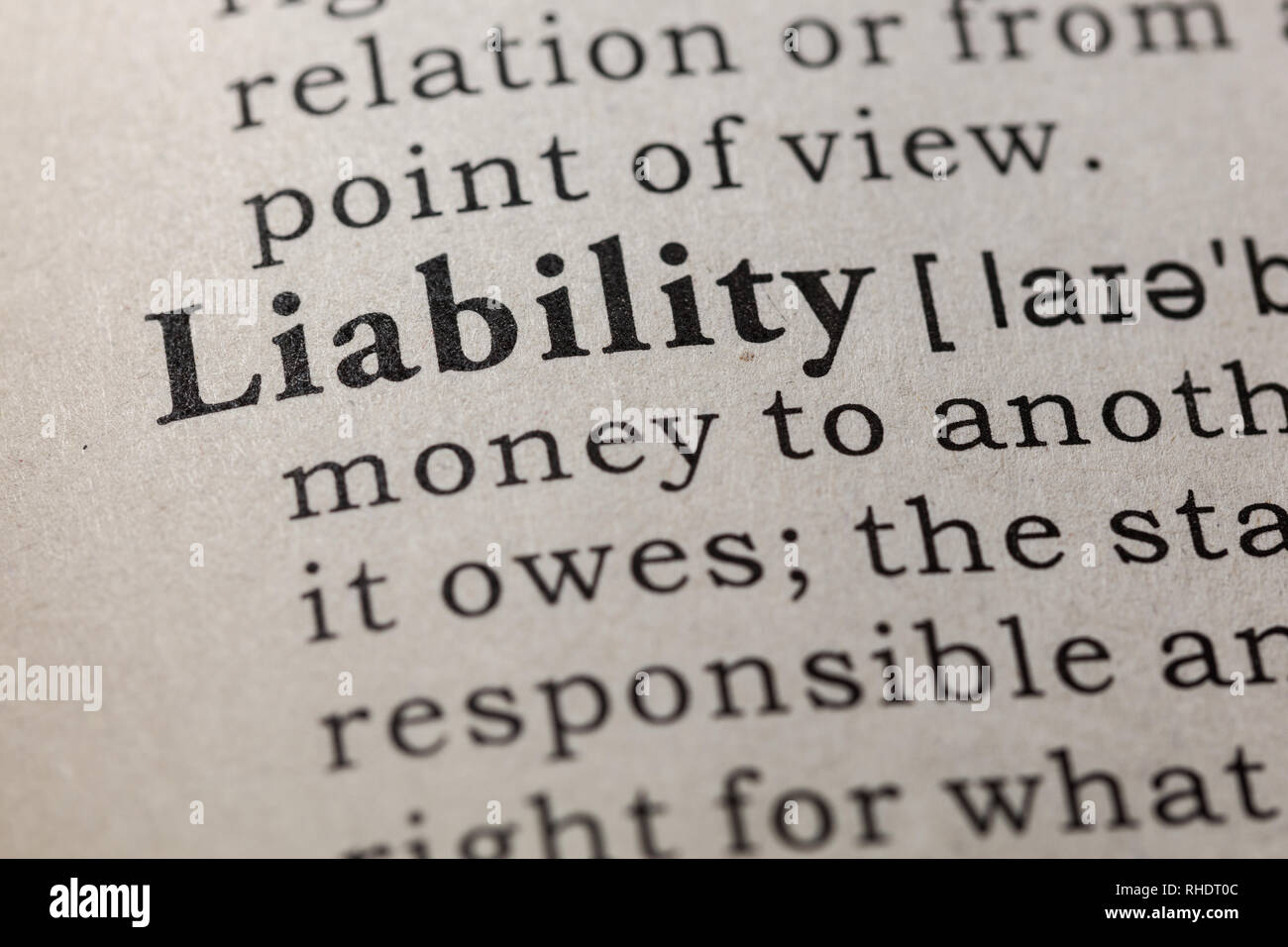 Fake Dictionary, Dictionary definition of the word liability. including ...