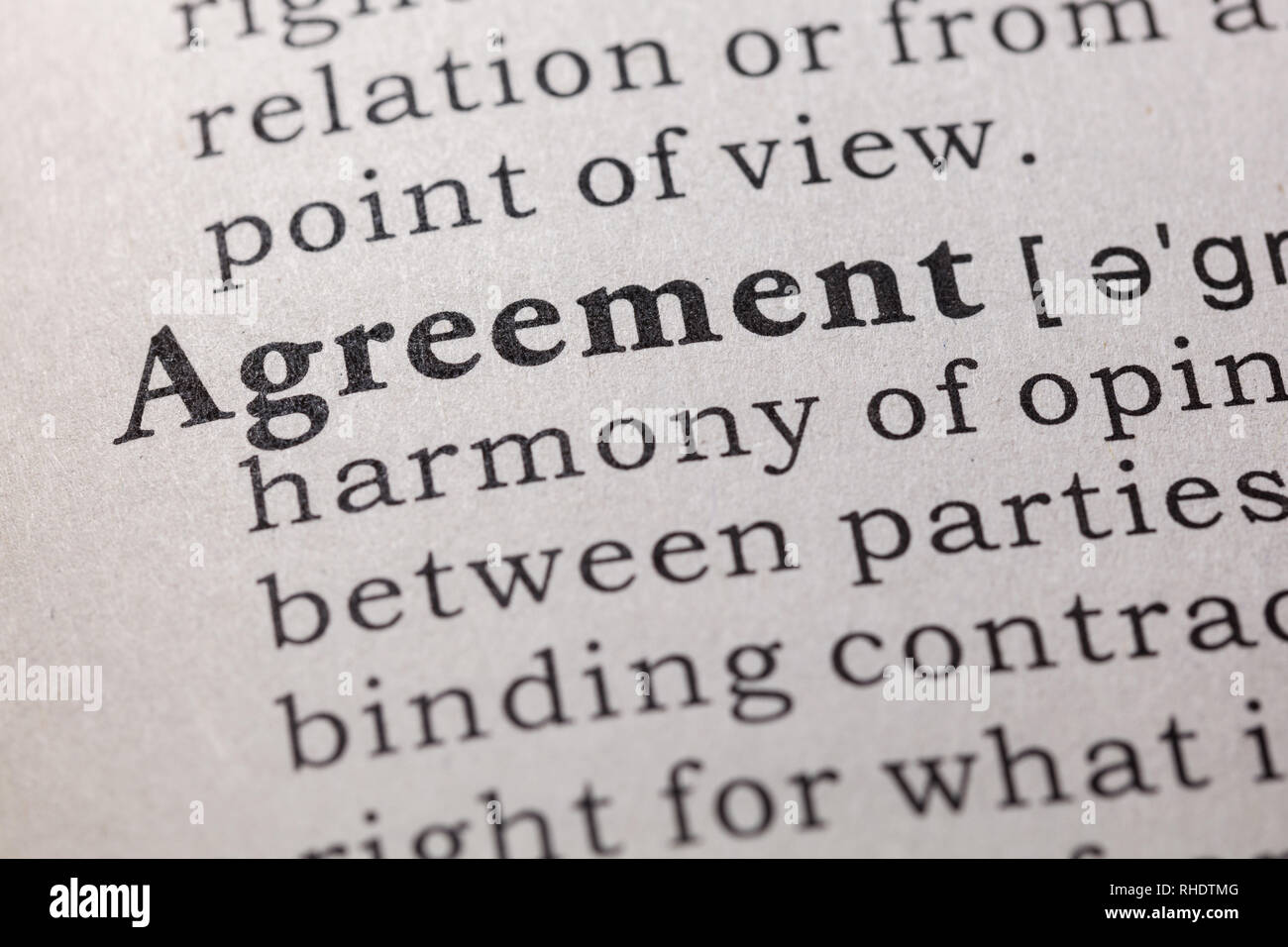 Fake Dictionary, Dictionary definition of the word agreement. including ...