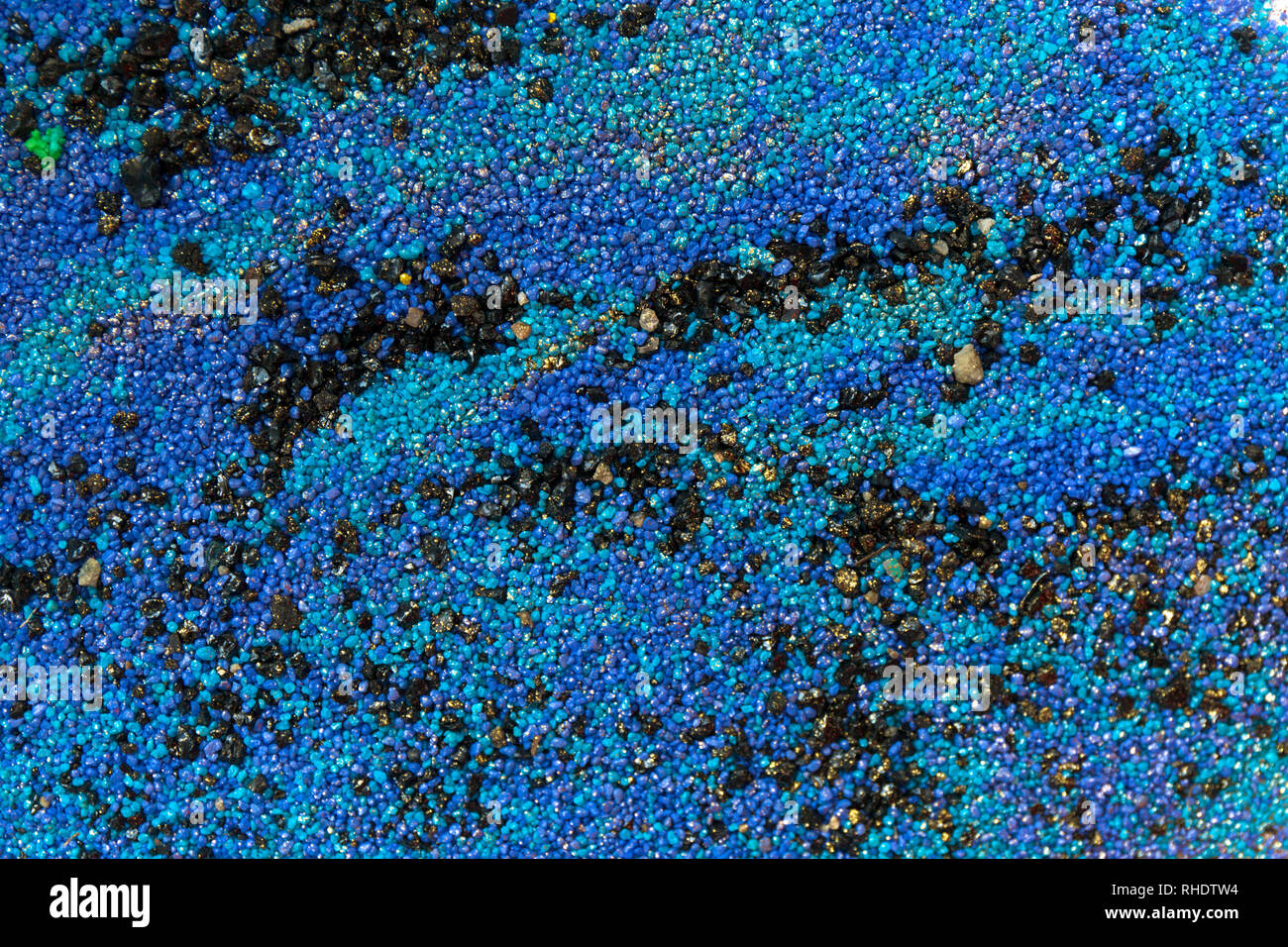 Layered colorful sand pattern. Marble style background. Blue and gold ...