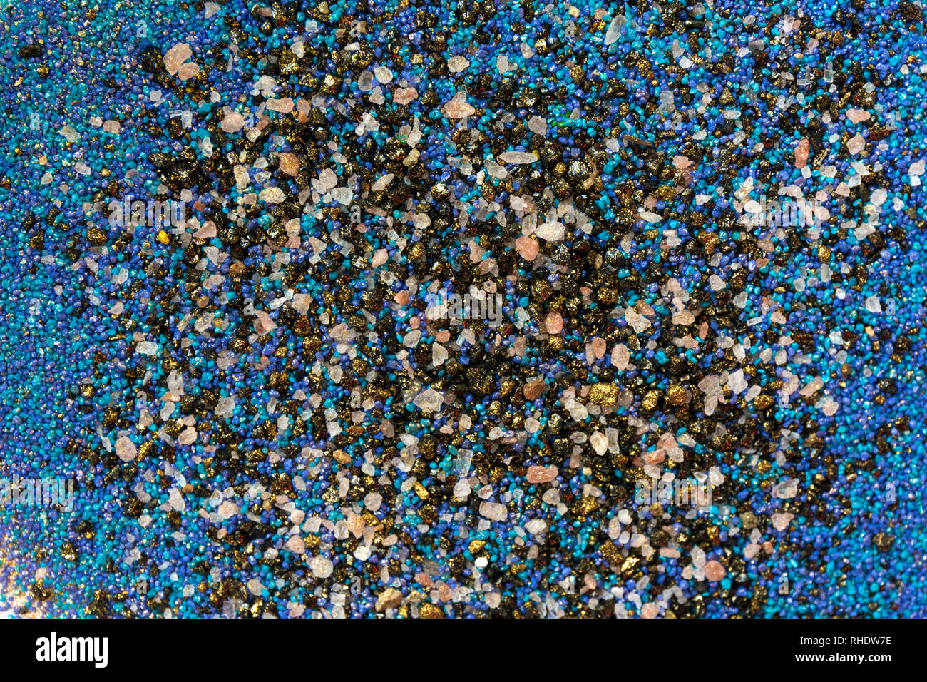 Layered colorful sand pattern. Marble style background. Blue and gold ...