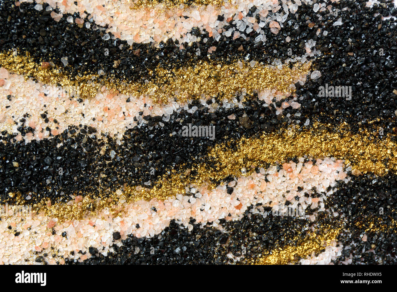 Layered colorful sand pattern. Marble style background. Black, white ...