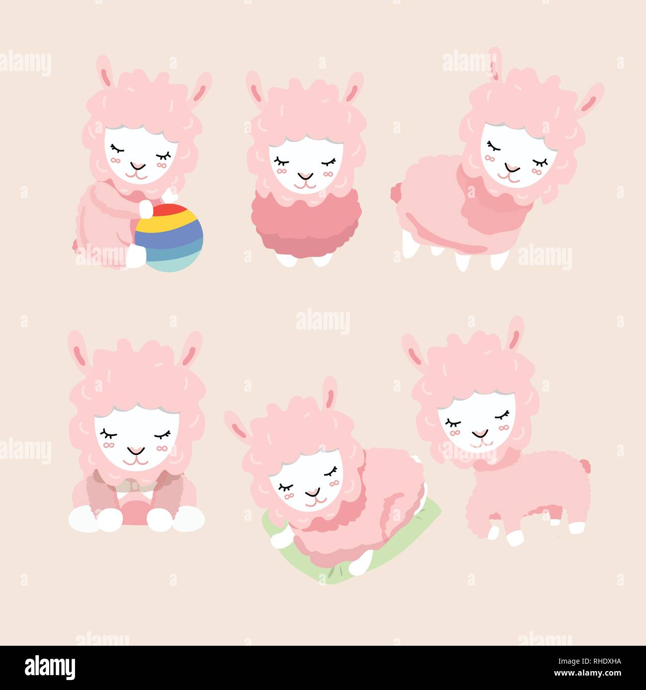 Cute cartoon sheep set Stock Vector Image & Art - Alamy