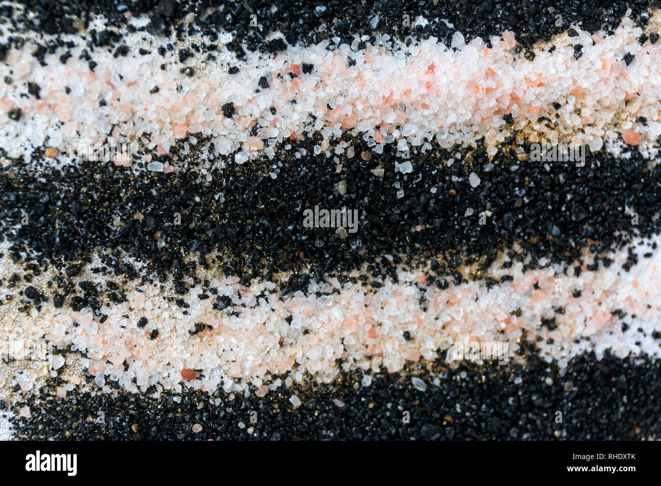 Layered colorful sand pattern. Marble style background. Black, white ...