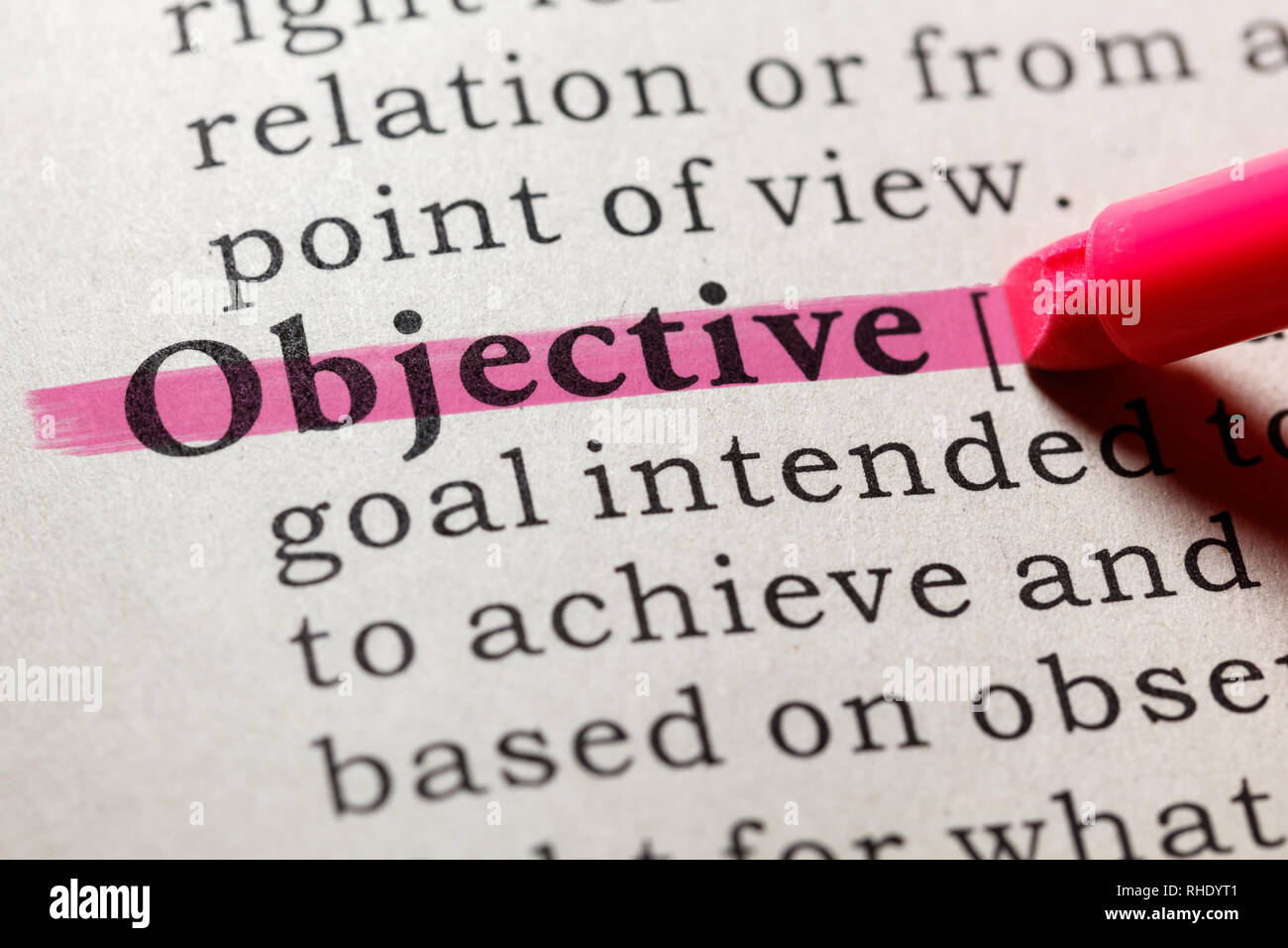 Word objective hi-res stock photography and images - Alamy