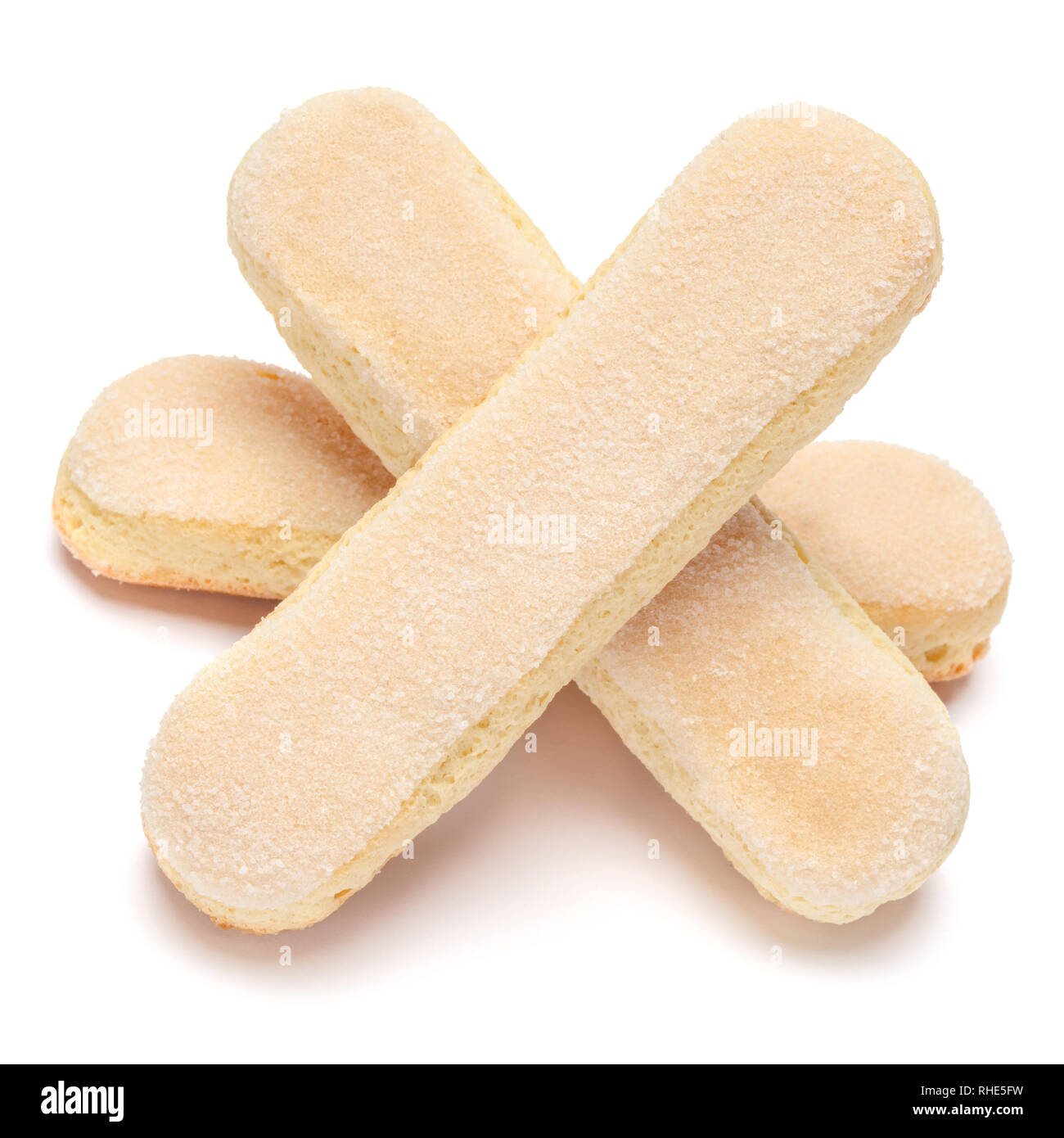 Traditional Italian Savoiardi ladyfingers Biscuits on White Background ...