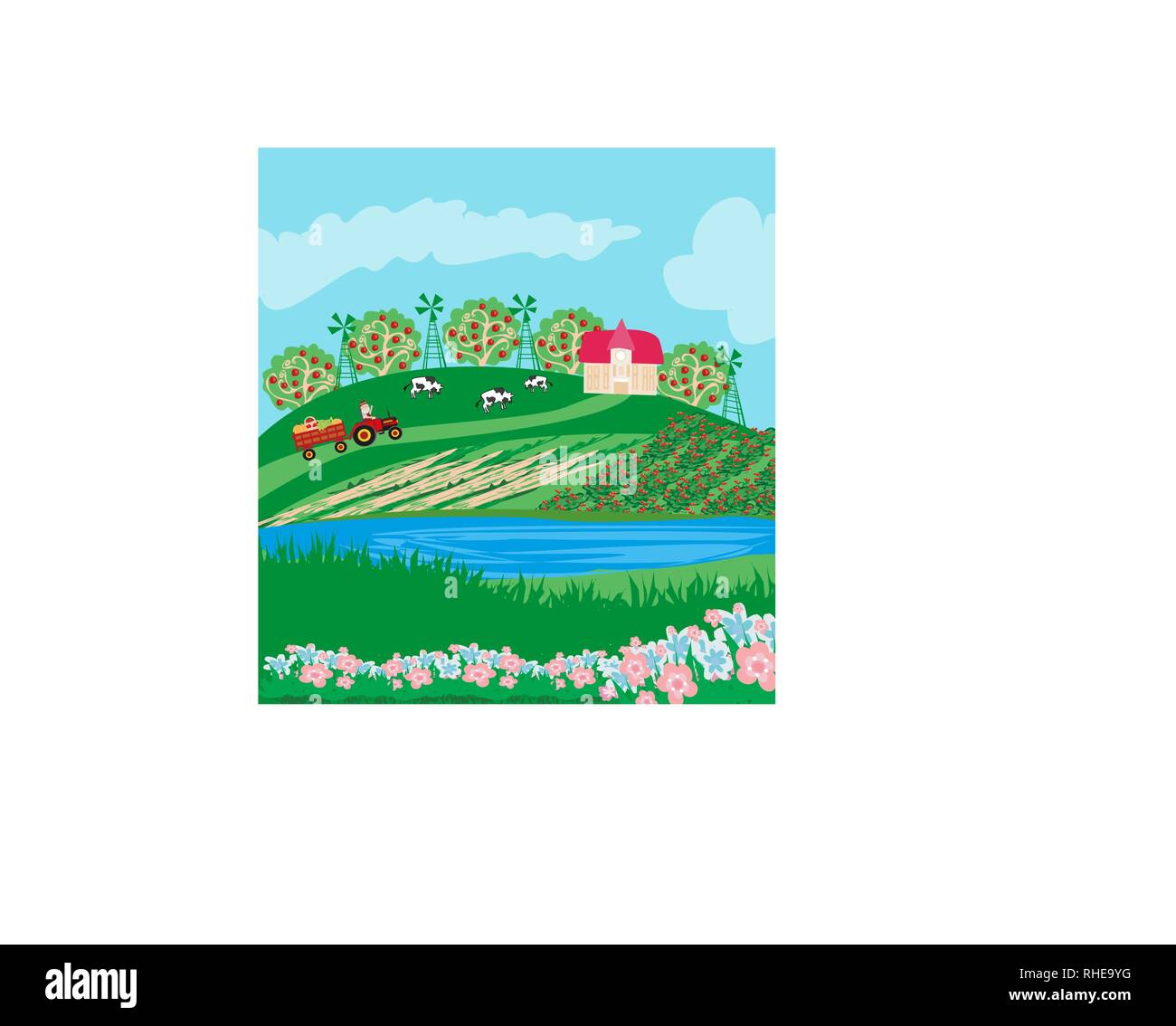 Quiet village landscape Cut Out Stock Images & Pictures - Alamy