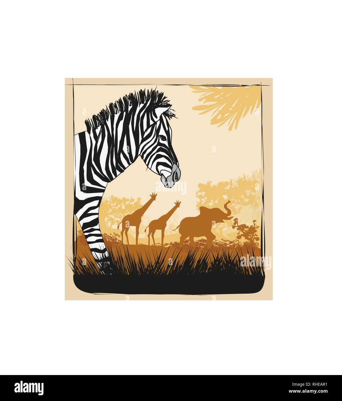 African bush elephant tree Stock Vector Images - Alamy