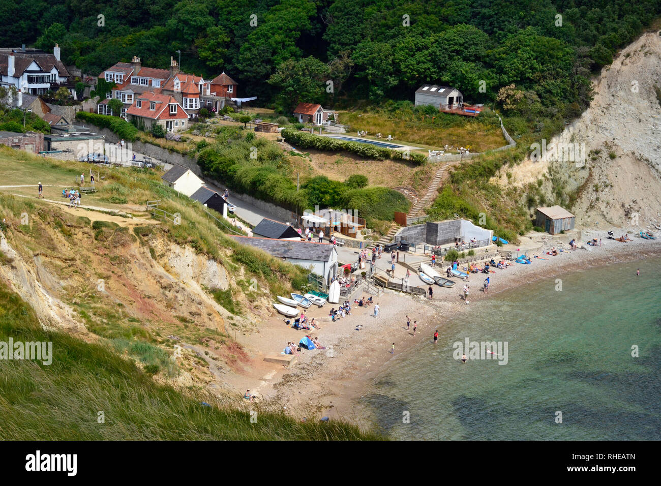 Lulworth cove aerial hi-res stock photography and images - Alamy