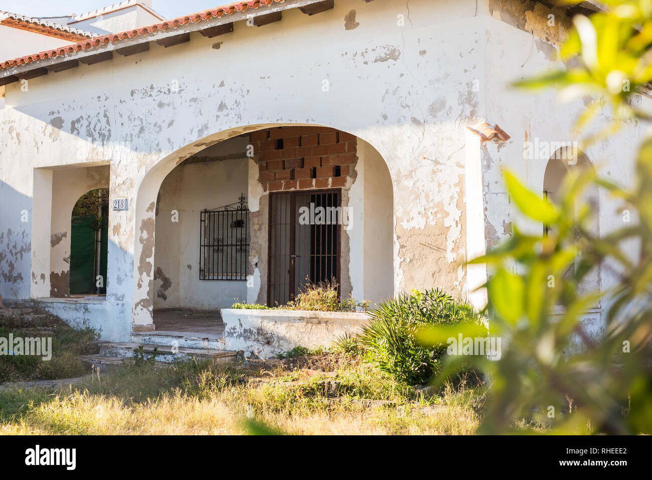 Poverty and old age concept - Old abandoned and derelict house Stock ...