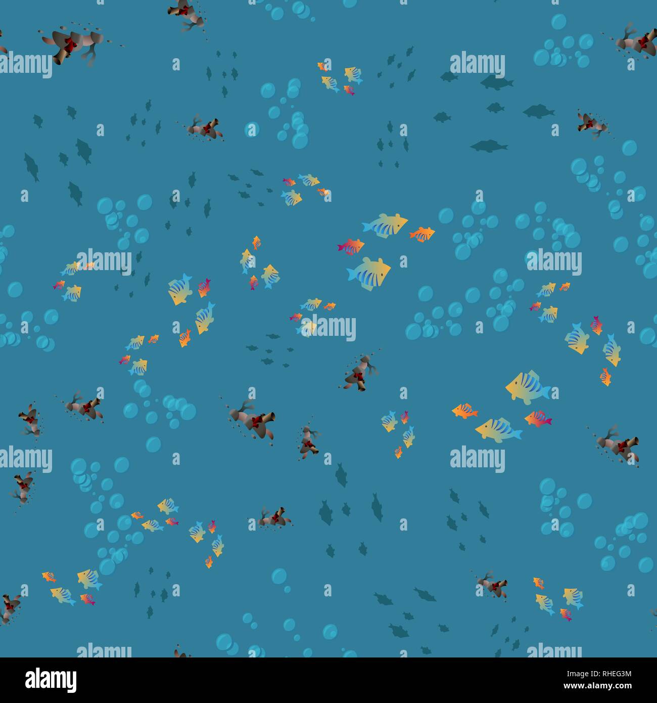 Marine animals seamless background. Vector seamless pattern with fish and corals. 10 eps Stock ...