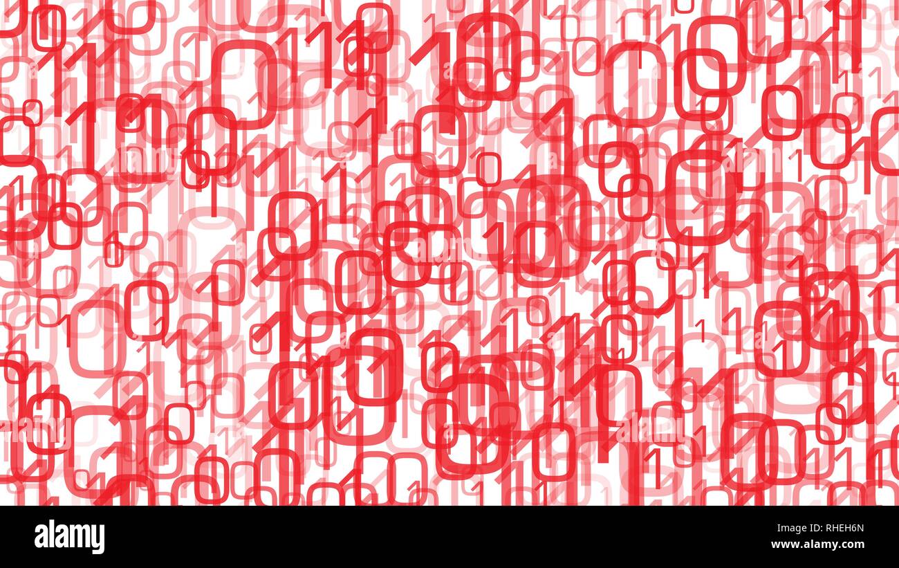 Computer cloud random numbers chaos, artificial intelligence database zeros ones Stock Vector ...