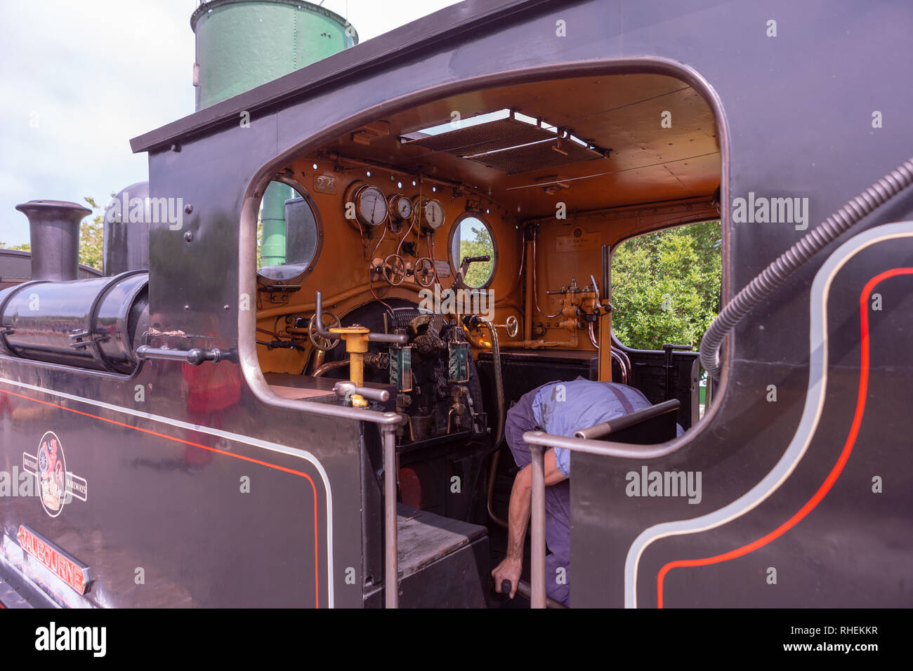 Looking in the Cab of O2 Class Steam Engine, W24 'Calbourne' at Isle of ...