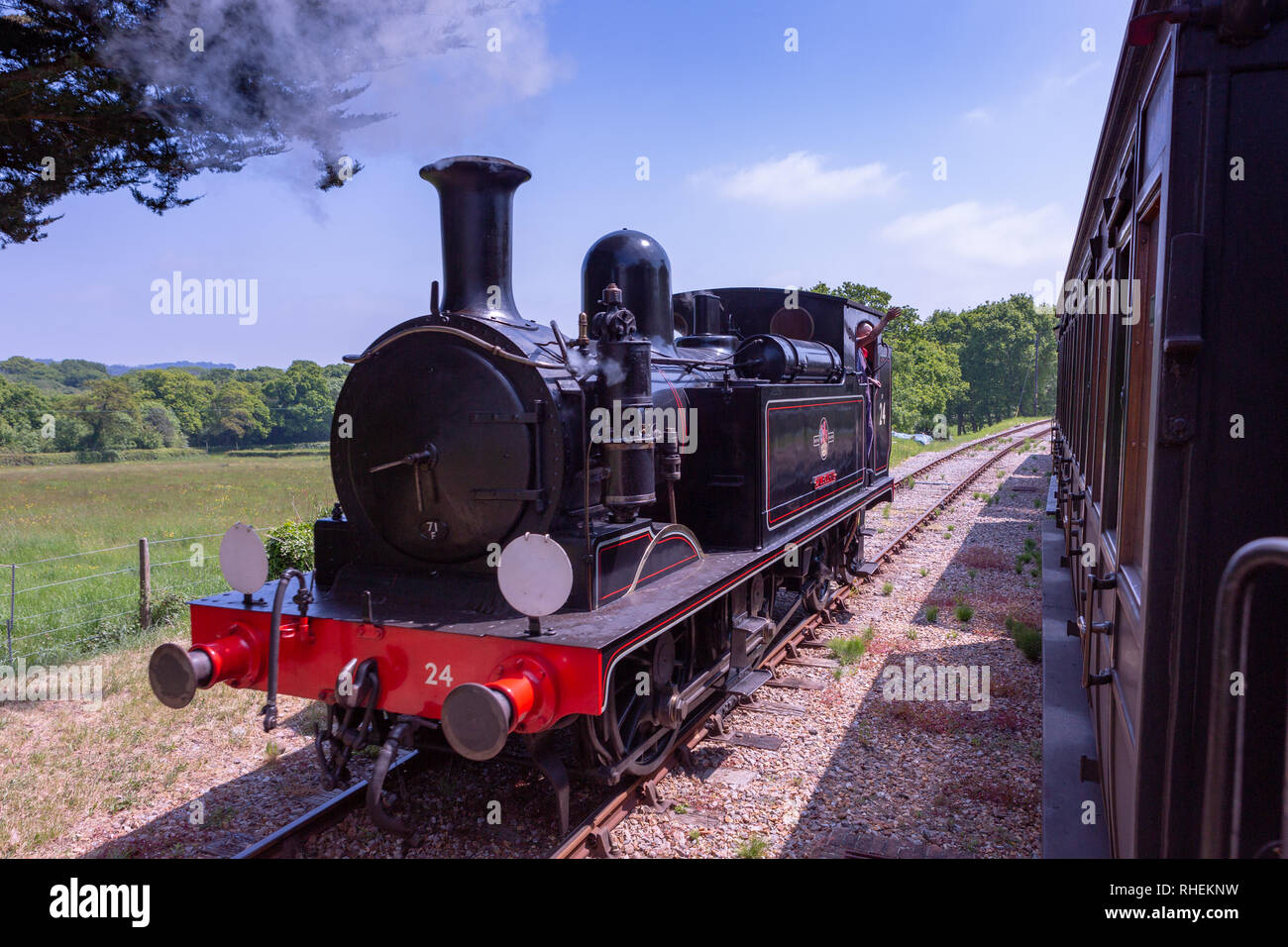 O2 Class Steam Engine, W24 'Calbourne' at Isle of Wight Steam Railway ...