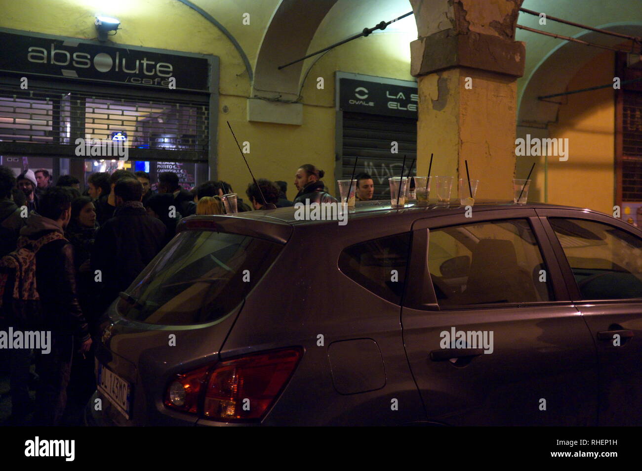 People partying in the street in Bologna, Italy Stock Photo - Alamy