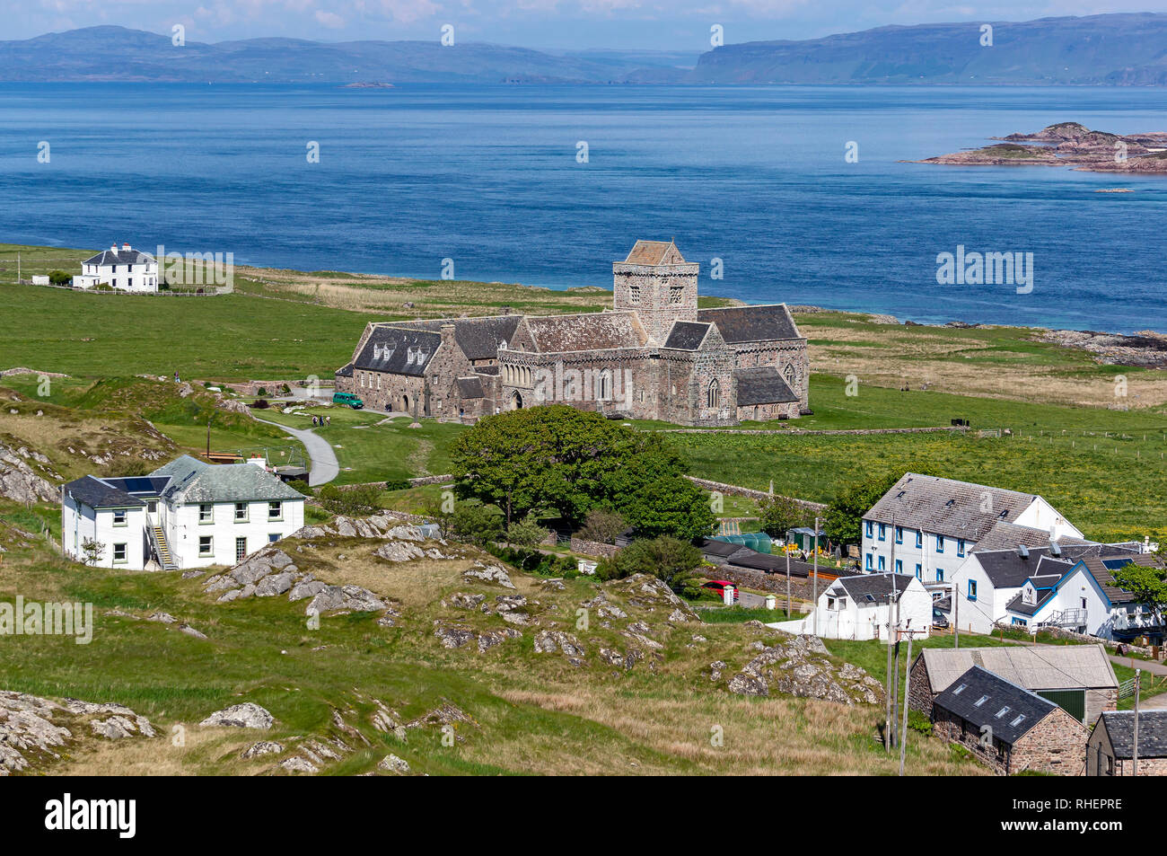 Historic Environment Scotland Iona Abbey on Isle of Iona in the inner ...