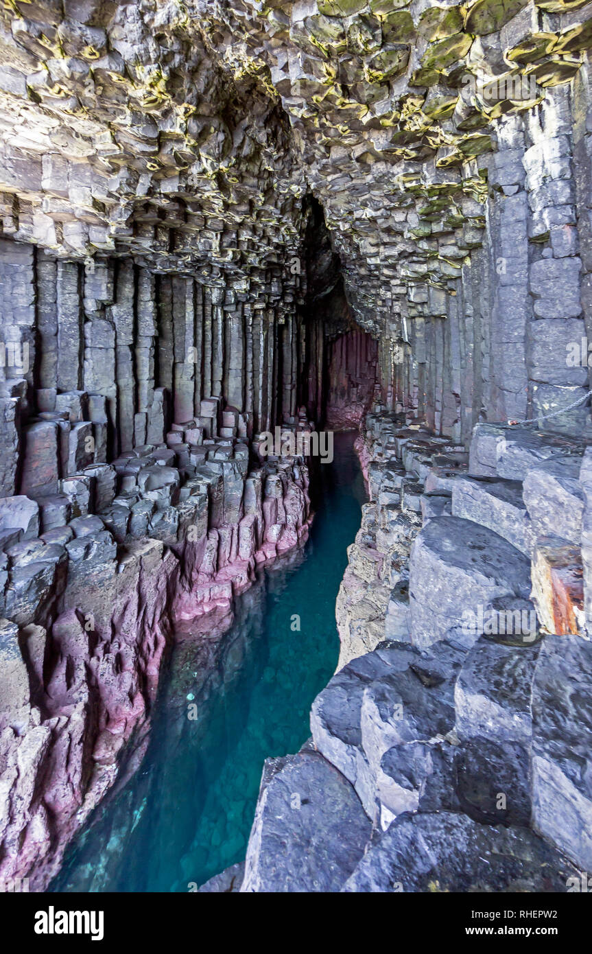 View inside Fingal's Cave on the Island of Staffa Inner Hebrides ...