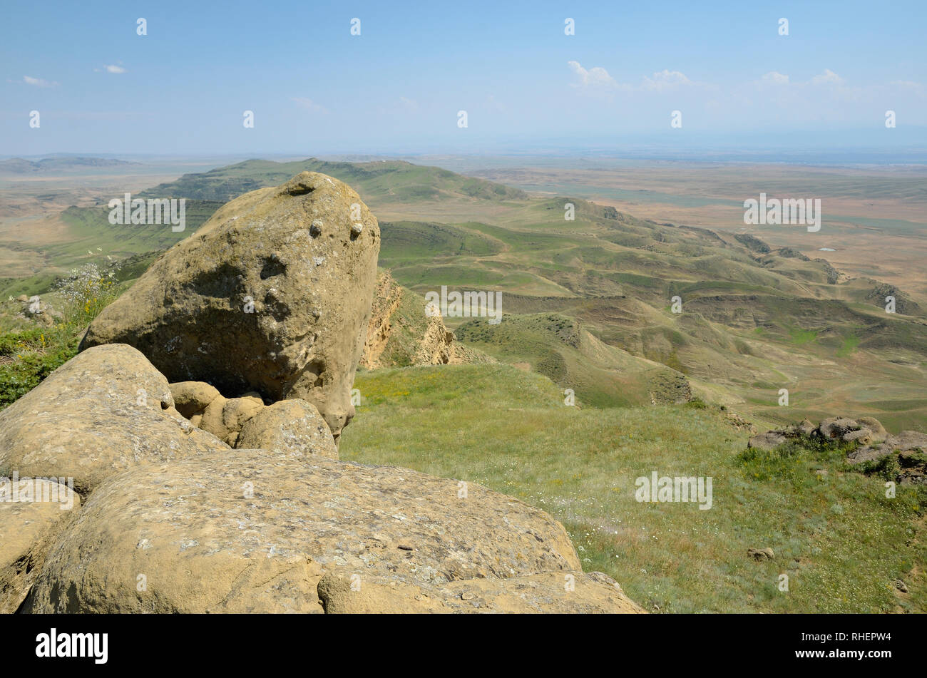 View from the David Gareja monastery on Azerbaijan-Georgia border Stock ...