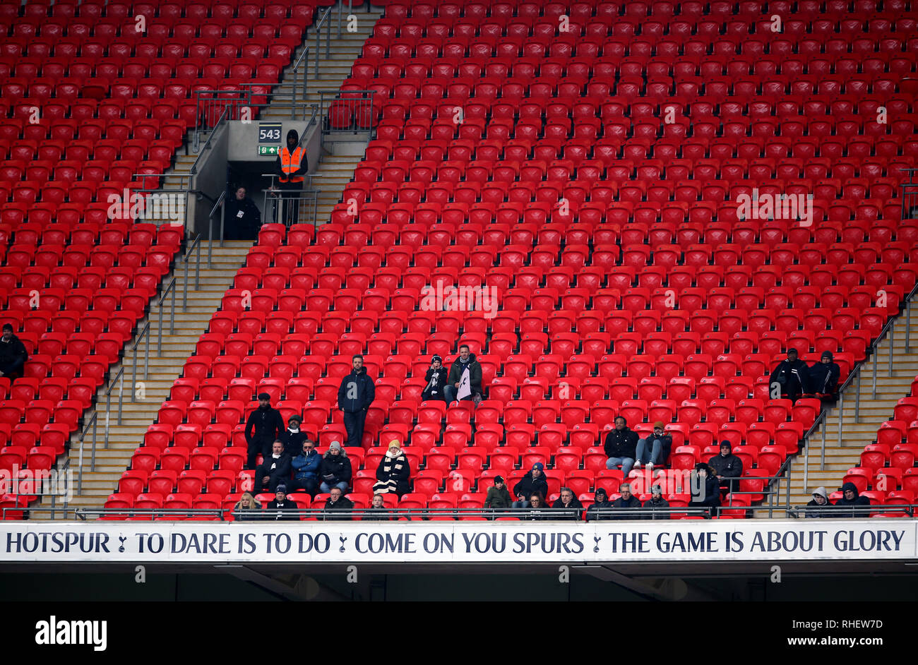 Tottenham Hotspur fans in the upper tier during the Premier League ...