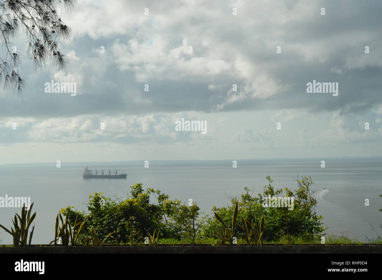 Maputo seascape under clear blue sky and Indian Ocean in Mozambique ...