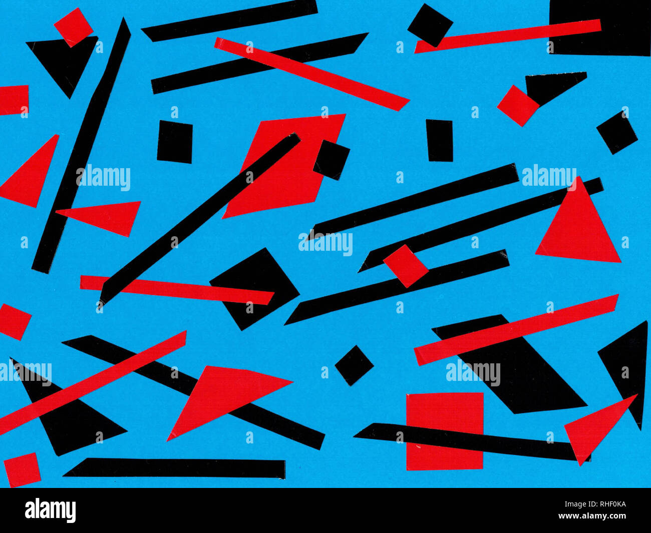 Application of hand-cut paper. Abstract paper background. Blue, red and ...