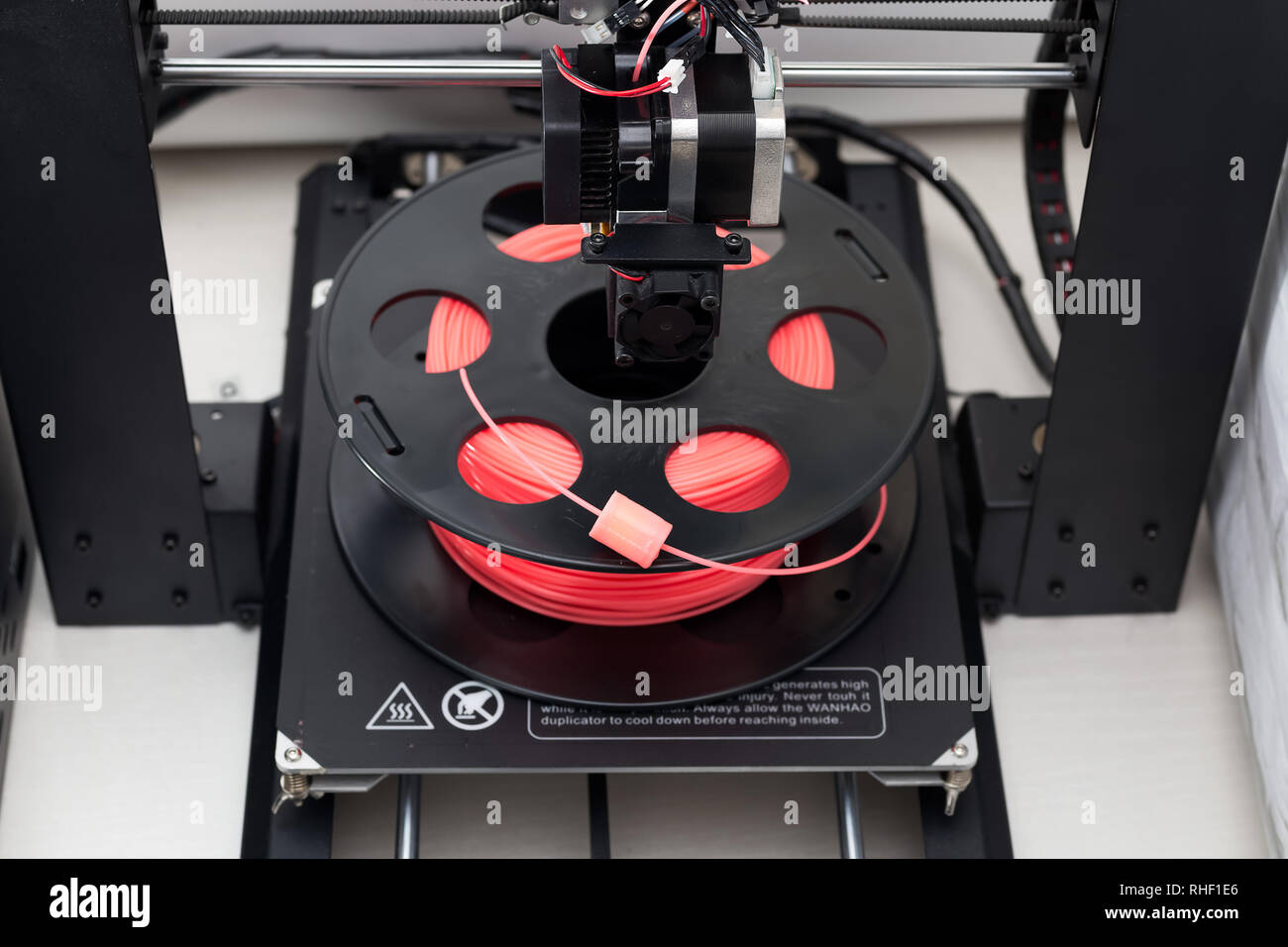 3d Printer with a plastic. View from above. filament Stock Photo - Alamy