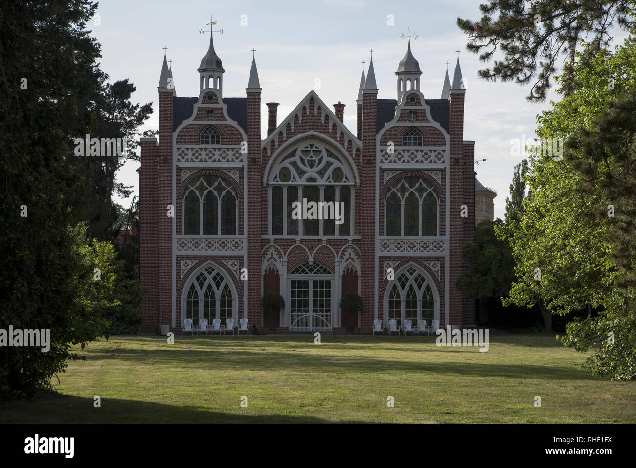 Gothic house in Wörlitzer Park which is a major part of the Dessau ...