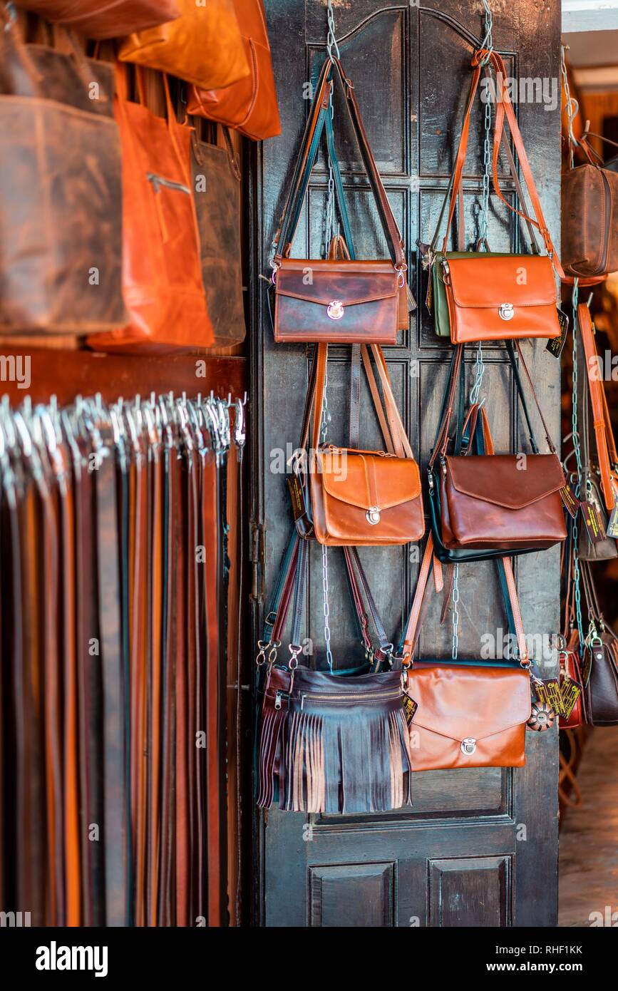 Store In Hoi An Selling Custom Leather Stock Photo - Alamy