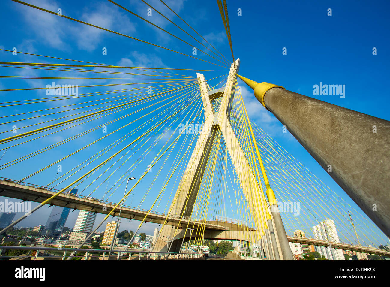 Modern architecture. Modern bridges. Cable-stayed bridge in the world ...