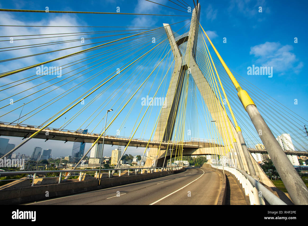 Modern architecture. Modern bridges. Cable-stayed bridge in the world ...