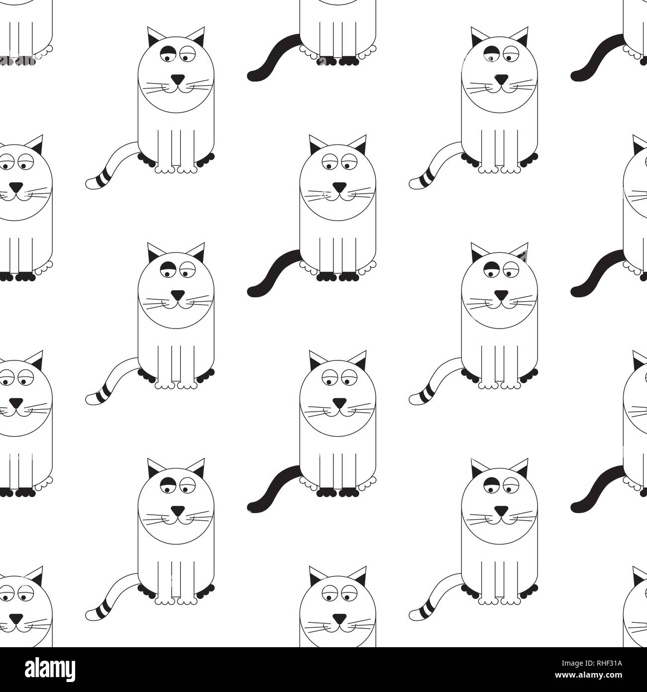 Seamless cat pattern hi-res stock photography and images - Alamy