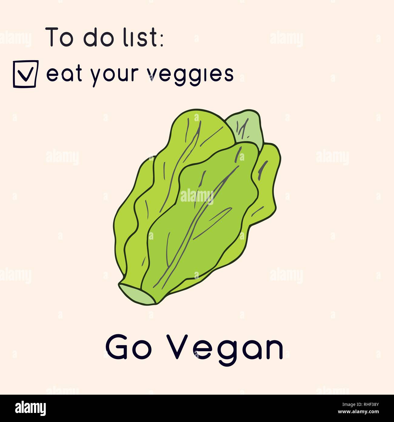 Happy Vegan day card. Doodle style illustration. Greeting card with ...