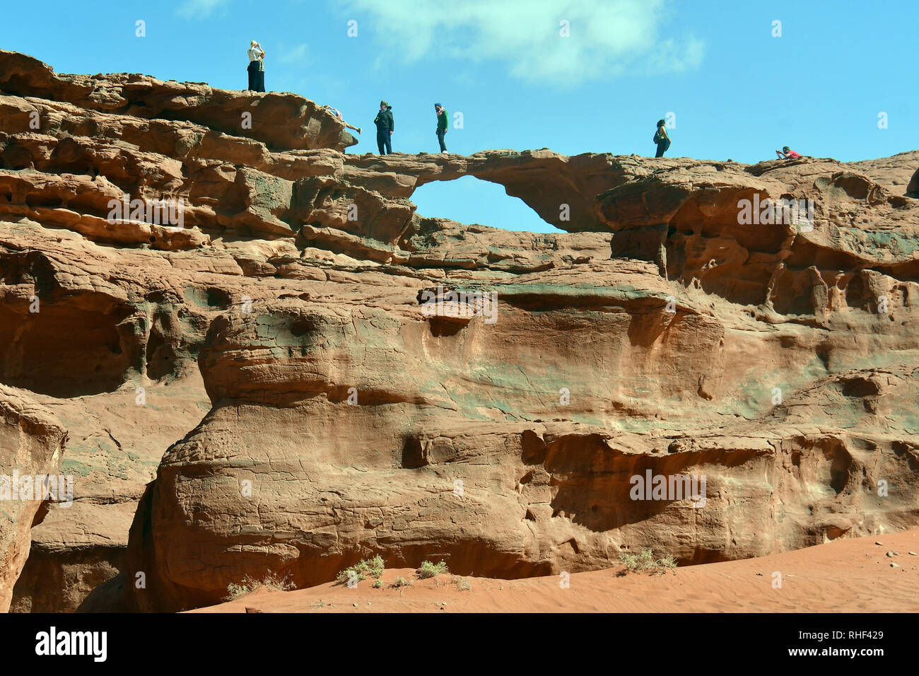 Little stone bridge in Wadi Rum desert. The protected area listed as ...