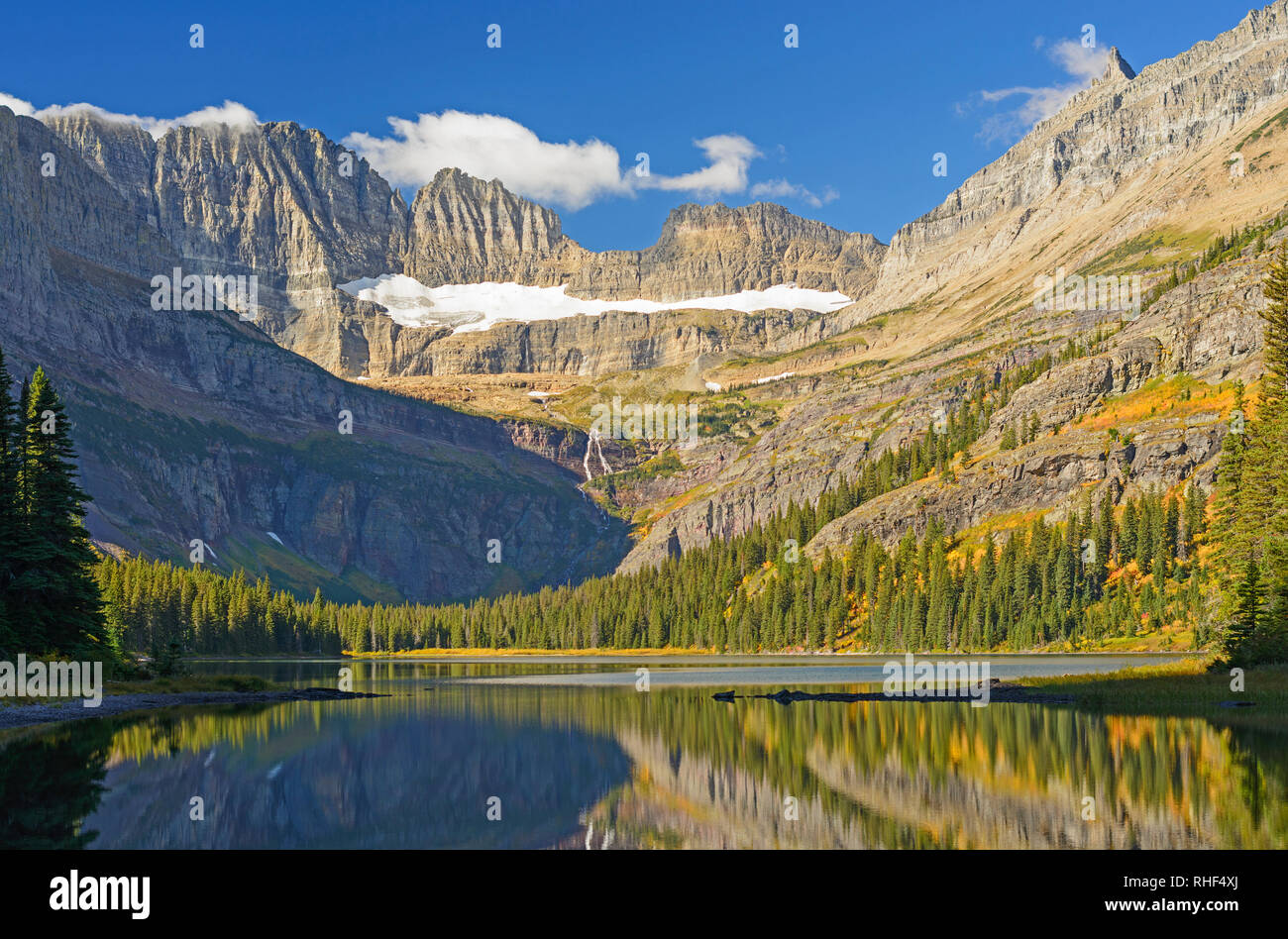 Early Morning Light on Lake Josephine, Mt Grinnell and the Salamander ...