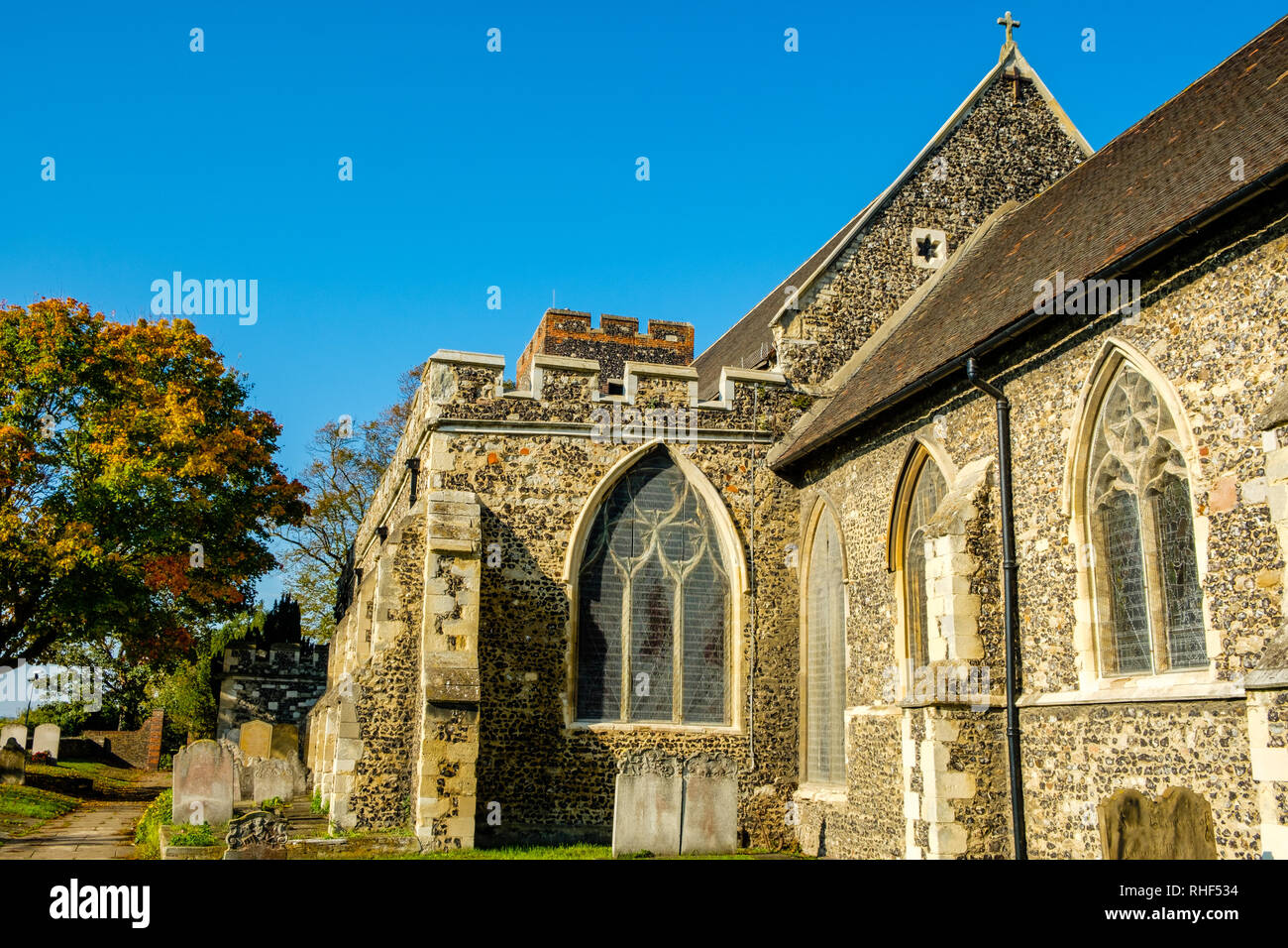 Parish Church of St Botolph, Northfleet, Gravesend, Kent Stock Photo ...