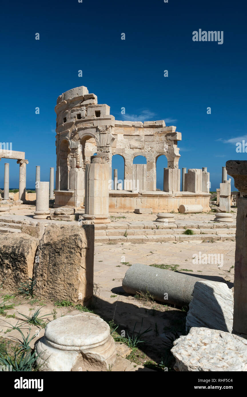 Archaeological site of Leptis Magna, Libya - 10/30/2006: The ...