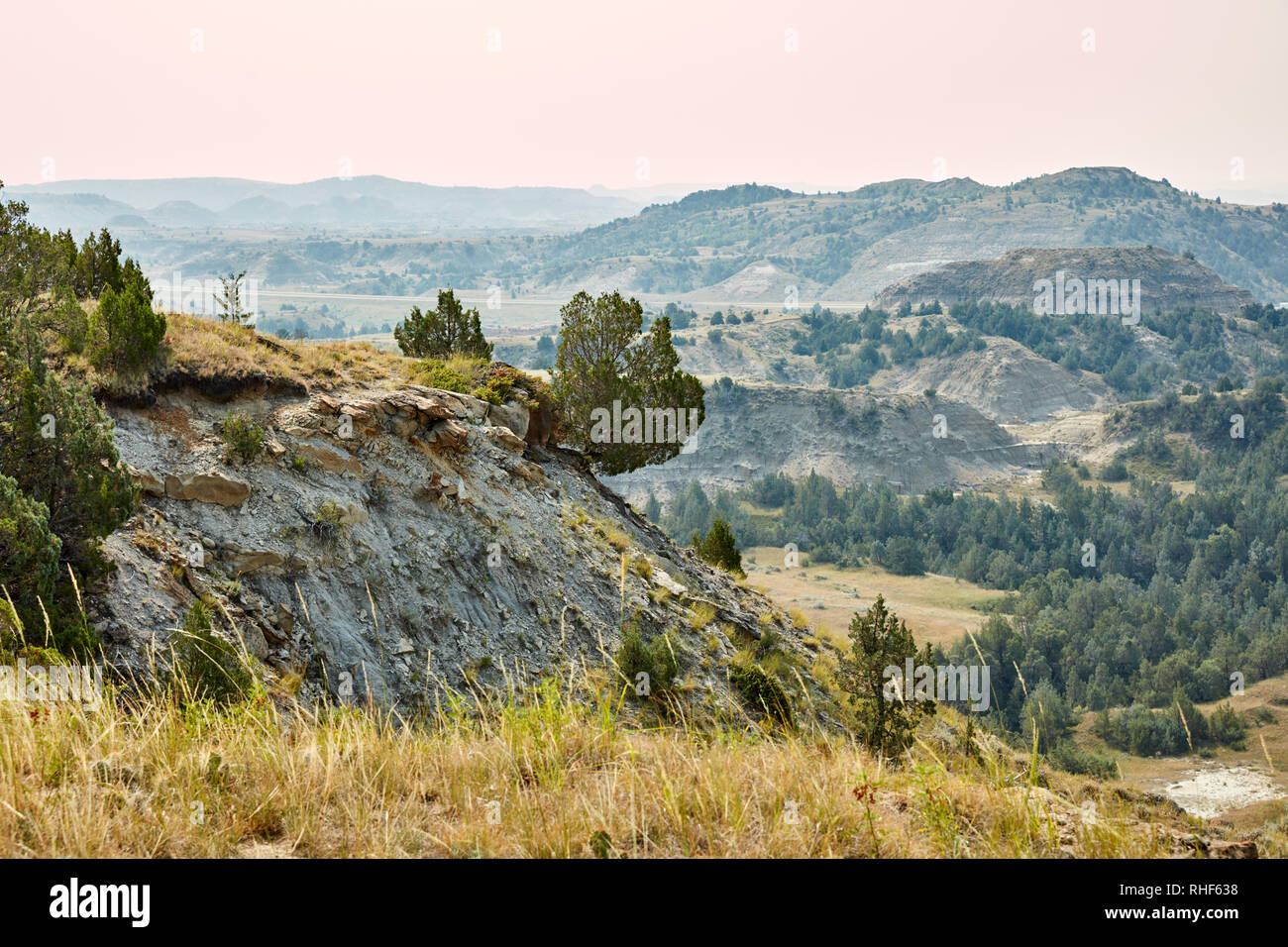 Smoke from wildfires in Montana obscures the view in Theodore Roosevelt ...
