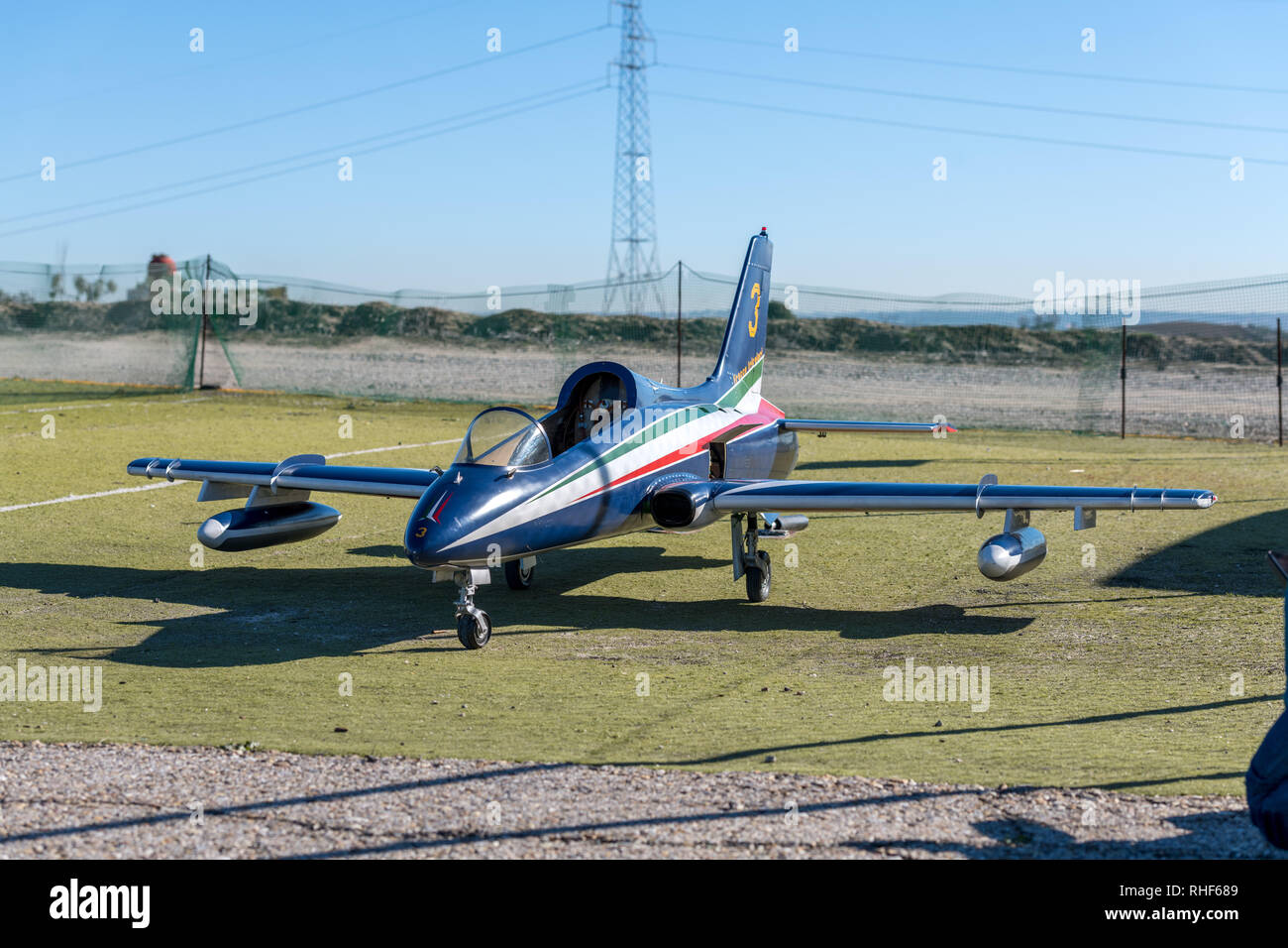 RC model Aermacchi MB 339 turbine powered Stock Photo - Alamy
