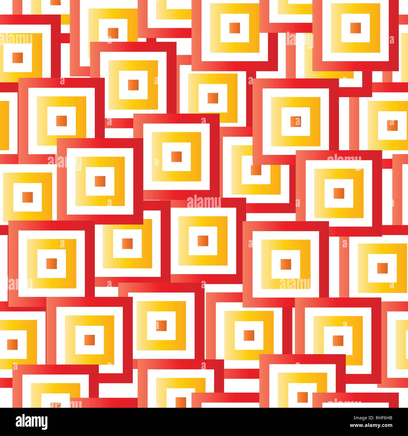 seamless pattern with geometrical shapes - squares in red and yellow ...