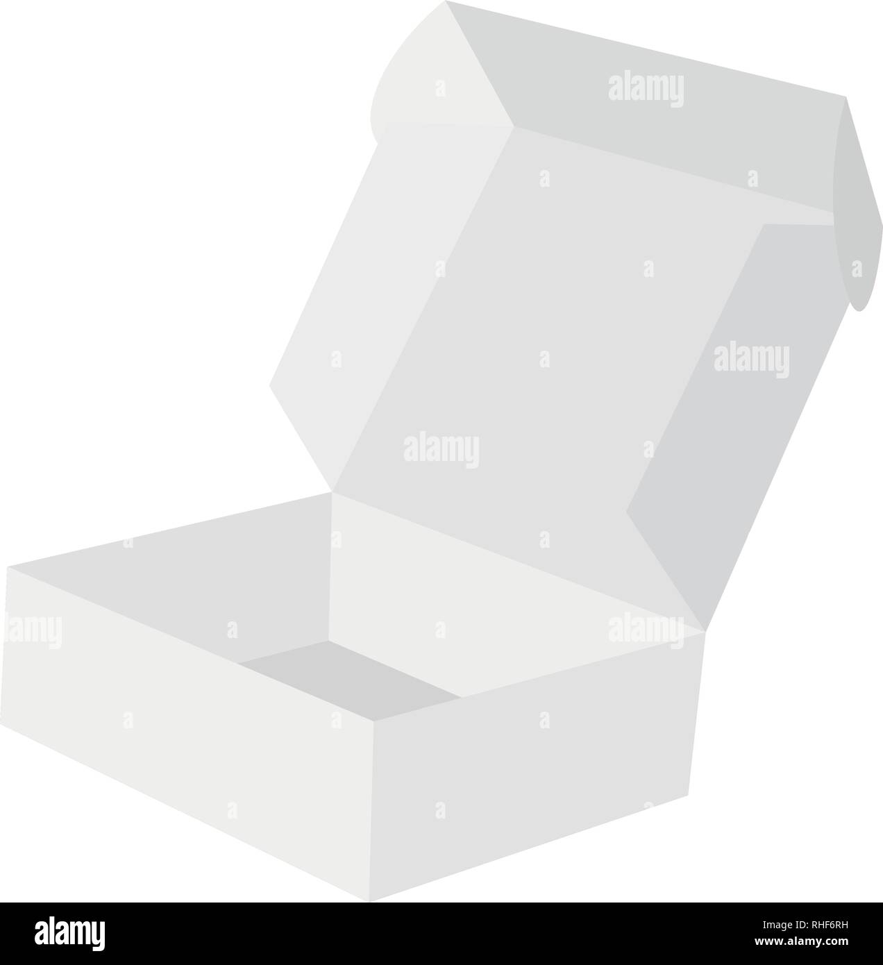 Open box with lid isolated on white background. Vector illustration ...