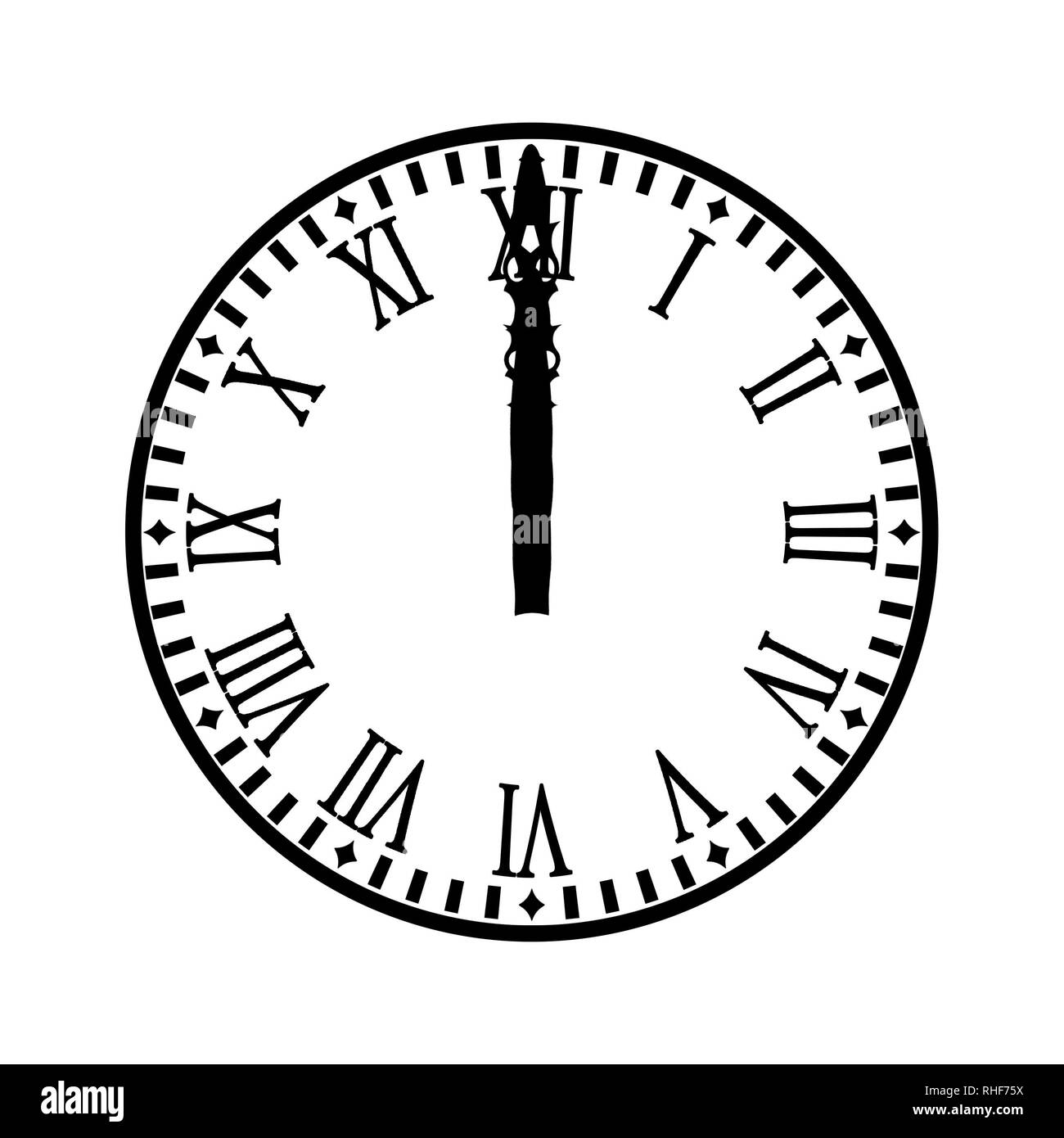 Cinderella Clock Strikes Midnight Clipart