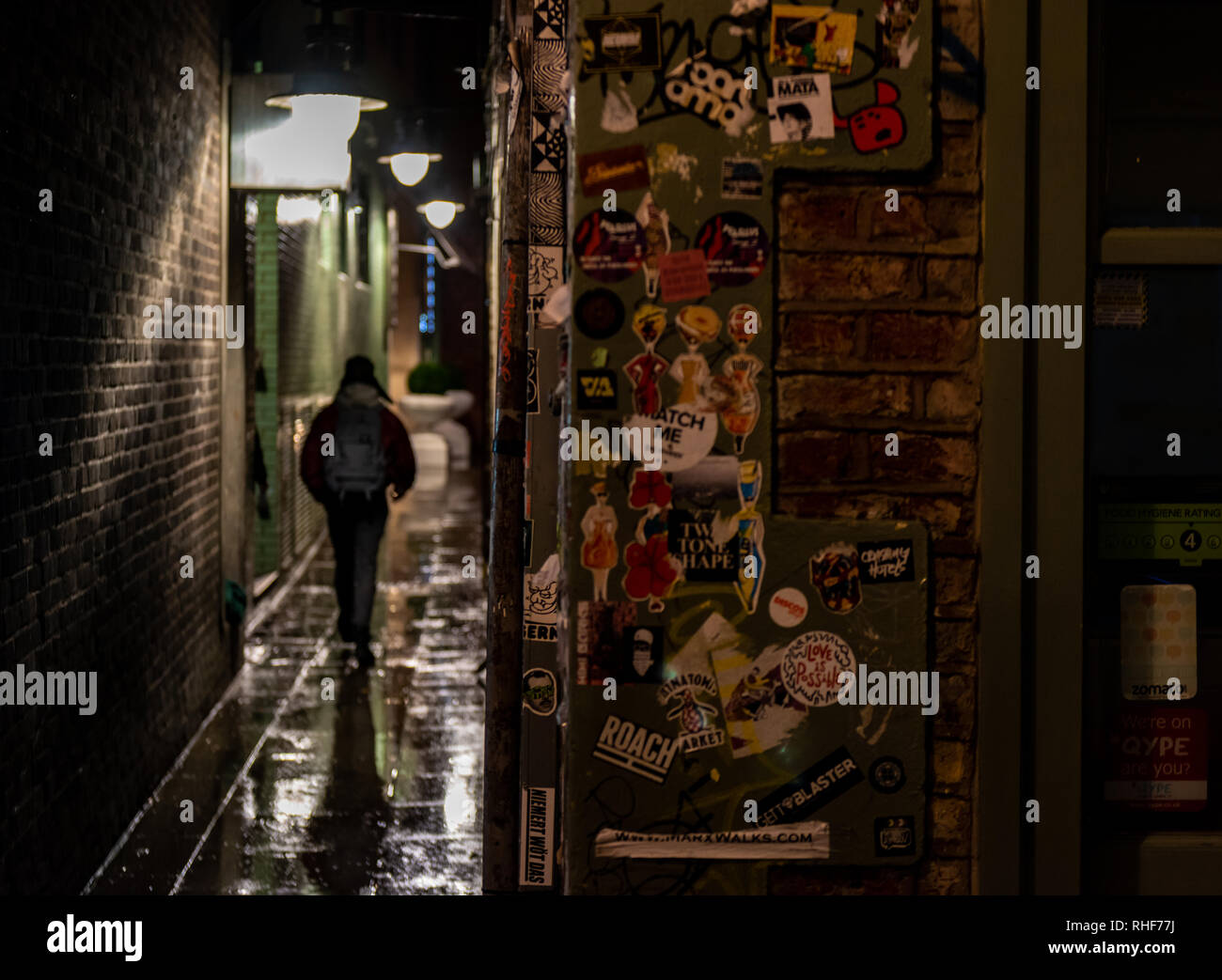 An evening walk in rainy London England Stock Photo - Alamy