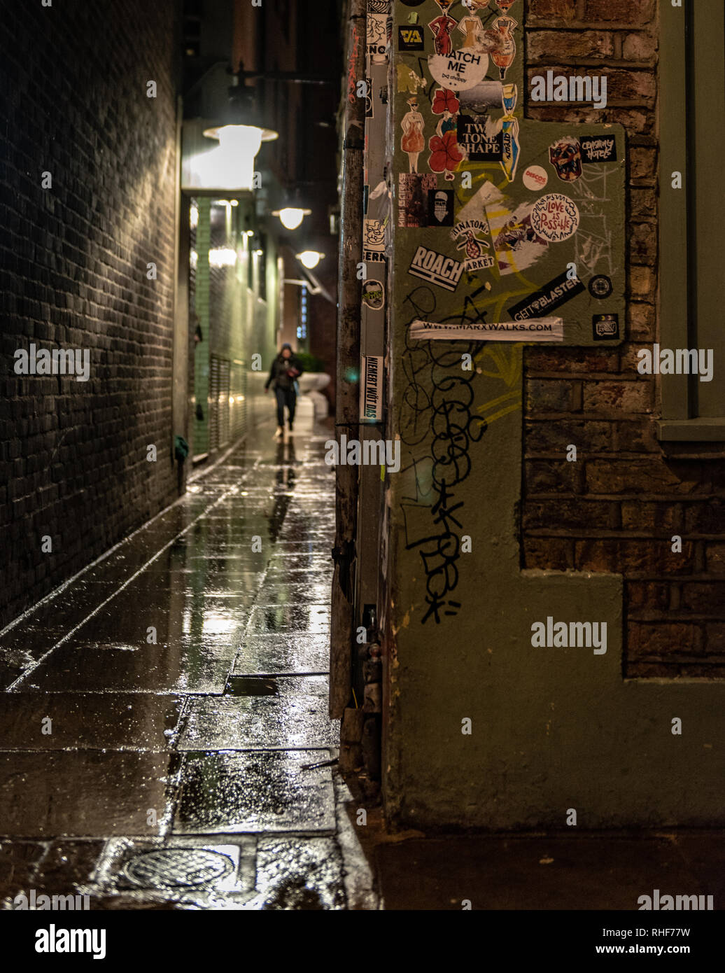 An evening walk in rainy London England Stock Photo - Alamy
