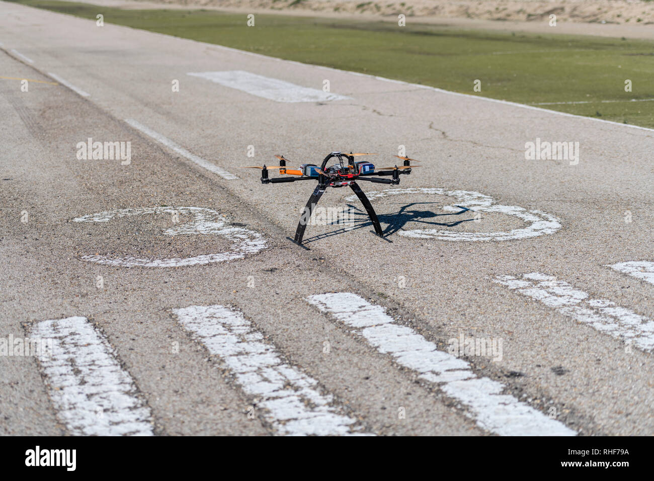Professional drone standing ready for take off Stock Photo - Alamy